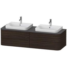 Duravit Happy D.2 Plus Konsolenwaschtischunterbau wandh&auml;ngend Nussbaum geb&uuml;rstet Matt 1600x550x408 m HP4964B6969