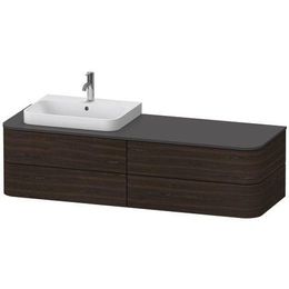 Duravit Happy D.2 Plus Konsolenwaschtischunterbau wandh&auml;ngend Nussbaum geb&uuml;rstet Matt 1600x550x408 m HP4973L6969
