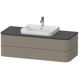 Duravit Happy D.2 Plus Konsolenwaschtischunterbau wandh&auml;ngend Stein Grau Seidenmatt 1300x550x408 mm HP497209292