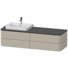 Duravit Happy D.2 Plus Konsolenwaschtischunterbau wandh&auml;ngend Taupe Seidenmatt 1600x550x408 mm - HP4 HP4973L6060
