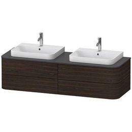 Duravit Happy D.2 Plus Konsolenwaschtischunterbau wandh&auml;ngend Nussbaum geb&uuml;rstet Matt 1600x550x408 m HP4974B6969