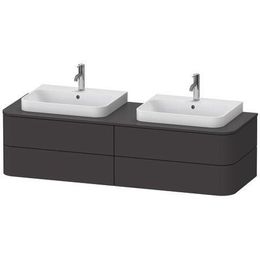 Duravit Happy D.2 Plus Konsolenwaschtischunterbau wandh&auml;ngend Graphit Supermatt 1600x550x408 mm - HP HP4974B8080