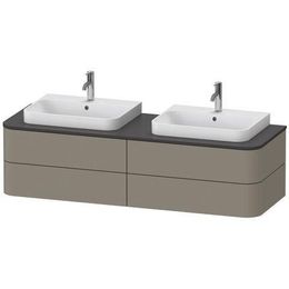 Duravit Happy D.2 Plus Konsolenwaschtischunterbau wandh&auml;ngend Stein Grau Seidenmatt 1600x550x408 mm HP4974B9292