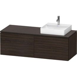 Duravit L-Cube Konsolenwaschtischunterbau wandh&auml;ngend Nussbaum geb&uuml;rstet Matt 1420x550x482 mm - LC48 LC4870R69690000