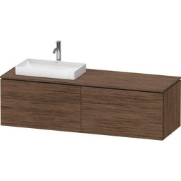 Duravit L-Cube Konsolenwaschtischunterbau wandh&auml;ngend Nussbaum dunkel Matt 1620x550x482 mm - LC4871L LC4871L21210000