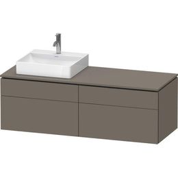 Duravit L-Cube Konsolenwaschtischunterbau wandh&auml;ngend Flanell Grau Seidenmatt 1420x550x482 mm - LC48 LC4870L90900000