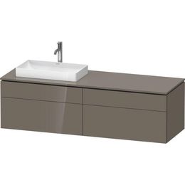 Duravit L-Cube Konsolenwaschtischunterbau wandh&auml;ngend Flanell Grau Hochglanz 1620x550x482 mm - LC487 LC4871L89890000