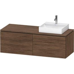 Duravit L-Cube Konsolenwaschtischunterbau wandh&auml;ngend Nussbaum dunkel Matt 1420x550x482 mm - LC4870R LC4870R21210000