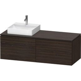 Duravit L-Cube Konsolenwaschtischunterbau wandh&auml;ngend Nussbaum geb&uuml;rstet Matt 1420x550x482 mm - LC48 LC4870L69690000