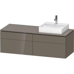 Duravit L-Cube Konsolenwaschtischunterbau wandh&auml;ngend Flanell Grau Hochglanz 1420x550x482 mm - LC487 LC4870R89890000