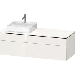 Duravit L-Cube Konsolenwaschtischunterbau wandh&auml;ngend Wei&szlig; Hochglanz 1420x550x482 mm - LC4870L858500 LC4870L85850000