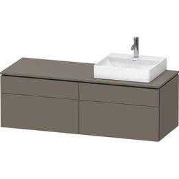 Duravit L-Cube Konsolenwaschtischunterbau wandh&auml;ngend Flanell Grau Seidenmatt 1420x550x482 mm - LC48 LC4870R90900000