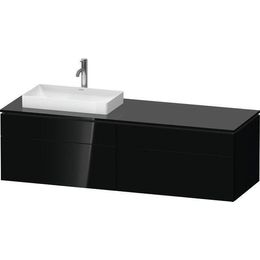 Duravit L-Cube Konsolenwaschtischunterbau wandh&auml;ngend Schwarz Hochglanz 1620x550x482 mm - LC4871L404 LC4871L40400000