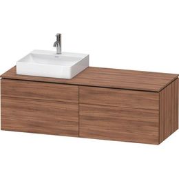 Duravit L-Cube Konsolenwaschtischunterbau wandh&auml;ngend Nussbaum Matt 1420x550x482 mm - LC4870L7979000 LC4870L79790000