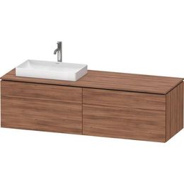 Duravit L-Cube Konsolenwaschtischunterbau wandh&auml;ngend Nussbaum Matt 1620x550x482 mm - LC4871L7979000 LC4871L79790000