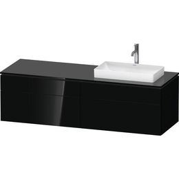 Duravit L-Cube Konsolenwaschtischunterbau wandh&auml;ngend Schwarz Hochglanz 1620x550x482 mm - LC4871R404 LC4871R40400000