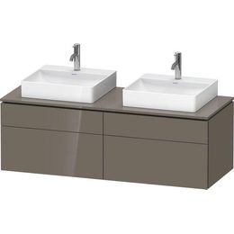 Duravit L-Cube Konsolenwaschtischunterbau wandh&auml;ngend Flanell Grau Hochglanz 1420x550x482 mm - LC487 LC4872B89890000