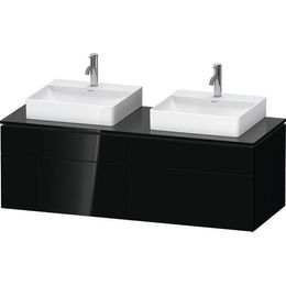 Duravit L-Cube Konsolenwaschtischunterbau wandh&auml;ngend Schwarz Hochglanz 1420x550x482 mm - LC4872B404 LC4872B40400000