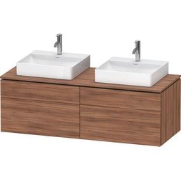 Duravit L-Cube Konsolenwaschtischunterbau wandh&auml;ngend Nussbaum Matt 1420x550x482 mm - LC4872B7979000 LC4872B79790000