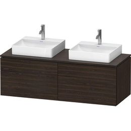 Duravit L-Cube Konsolenwaschtischunterbau wandh&auml;ngend Nussbaum geb&uuml;rstet Matt 1420x550x482 mm - LC48 LC4872B69690000