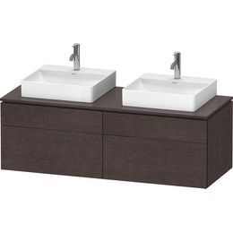 Duravit L-Cube Konsolenwaschtischunterbau wandh&auml;ngend Eiche dunkel geb&uuml;rstet Matt 1420x550x482 mm - LC4872B72720000