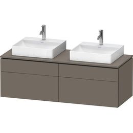 Duravit L-Cube Konsolenwaschtischunterbau wandh&auml;ngend Flanell Grau Seidenmatt 1420x550x482 mm - LC48 LC4872B90900000