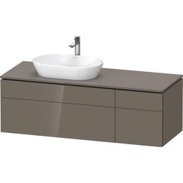 Duravit L-Cube Konsolenwaschtischunterbau wandh&auml;ngend Flanell Grau Hochglanz 1420x550x482 mm - LC487 LC4877089890000