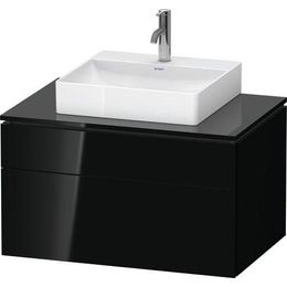 Duravit L-Cube Konsolenwaschtischunterbau wandh&auml;ngend Schwarz Hochglanz 820x550x482 mm - LC488004040 LC4880040400000