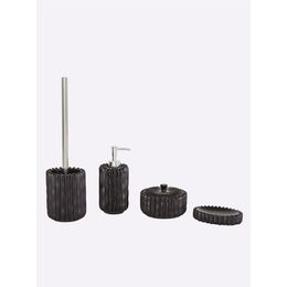 Badaccessoire-Set HEINE HOME, schwarz, Polyresin (Kunststein), Badaccessoires-Sets