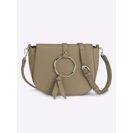 Heine Damen Handtasche, grau, Metall, Viskosemischung, unifarben, Taschen
