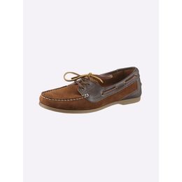 Heine Damen Slipper, Gr. 37, braun, Glattleder, Leder, Rindsleder, Veloursleder, Schuhe