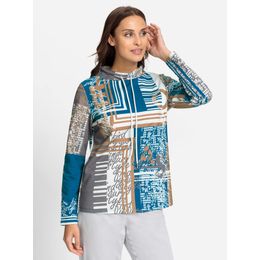 Sweatshirt Inspirationen, Damen, Gr. 36, wei&szlig; (topas, wei&szlig;, bedruckt), 50% Baumwolle, 50% Polyester, gemustert, mehrfarbig, Sweatshirts Sweatshirt
