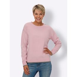 Classic Basics Damen Strickpullover "Rundhals-Pullover", rosa, Gr. 42, gemustert, mehrfarbig, 100% Polyacryl, Pullover