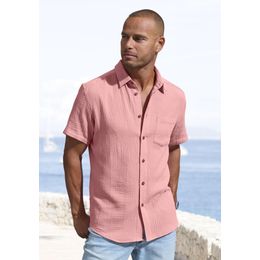 Beach Time BEACHTIME Herren Kurzarmhemd "Regular fit", orange, Gr. M, unifarben, Web, Obermaterial: 100% Baumwolle, Hemden, Kurzarm, Freizeithemd aus