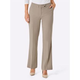 Damen B&uuml;gelfaltenhose, beige, Gr. 18, CREATION L PREMIUM, unifarben, 63% Lyocell, 37% Polyester, Hosen