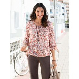 Inspirationen Damen Schlupfbluse, rot, Gr. 40, Paisley, bedruckt, gebl&uuml;mt, gemustert, mehrfarbig, 100% Viskose, Blusen