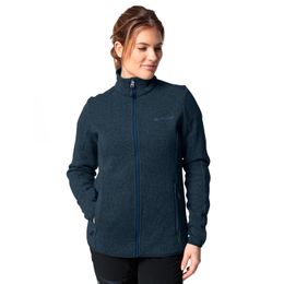 Vaude Damen Funktionsjacke, blau, Gr. 50, meliert, unifarben mit Farbeinsatz, Web, Obermaterial: 100% Polyester, Jacken