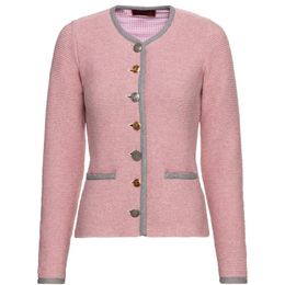 Reitmayer Linksstrickjacke mit Hirschstick Ros&eacute;/Grau (Gr&ouml;&szlig;e: 40)