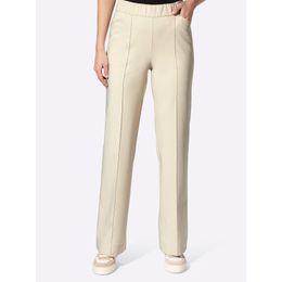 Heine Damen B&uuml;gelfaltenhose, beige, Gr. 36, unifarben, 89% Polyester, 11% Elasthan, Hosen