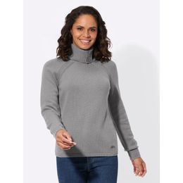 Casual Looks Damen Rollkragenpullover "Rollkragen-Pullover", grau, Gr. 38, unifarben, 50% Wolle, 30% Baumwolle, 20% Polyamid, Pullover