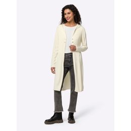 Heine Damen Strickjacke, beige, Gr. 46, unifarben, 50% Baumwolle, 50% Polyacryl, Strickjacken