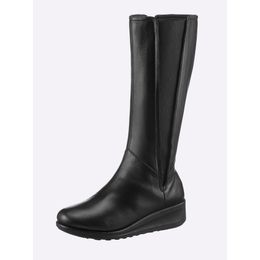 Casual Looks Damen Stiefel, Gr. 38, schwarz, Rindsleder, Schuhe