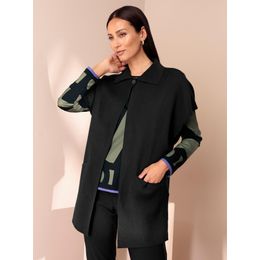 Heine Damen Poncho, schwarz, Gr. 40, unifarben, 50% Viskose, 28% Polyester, 22% Polyamid, Jacken