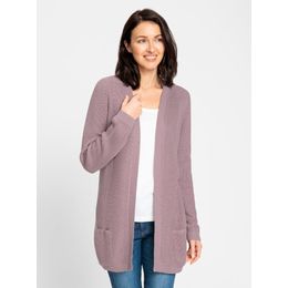 Inspirationen Damen Strickjacke, lila, Gr. 36, meliert, 50% Baumwolle, 50% Polyacryl, Strickjacken