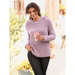 Casual Looks Damen Kapuzenpullover "Kapuzen-Pullover", lila, Gr. 42, meliert, 100% Baumwolle, Pullover
