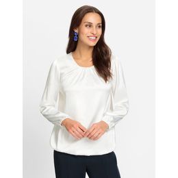Lady Damen Satinbluse, beige, Gr. 36, unifarben, 97% Polyester, 3% Elasthan, Blusen