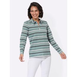 Sweatshirt Casual Looks, Damen, Gr. 38, grau (jade, steingrau, bedruckt), 100% Baumwolle, gemustert, mehrfarbig, Sweatshirts