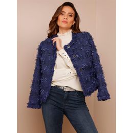 Damen Jackenblazer "Woll-Mix-Blazer", blau, Gr. 40, CREATION L PREMIUM, 70% Polyester, 30% Wolle, Blazer