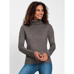 Casual Looks Damen Rollkragenpullover "Rollkragen-Pullover", grau, Gr. 46, meliert, unifarben, 100% Polyacryl, Pullover