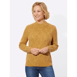 Classic Basics Damen Strickpullover "Pullover", gelb, Gr. 38, meliert, 75% Polyacryl, 19% Polyamid, 6% Polyester, Pullover
